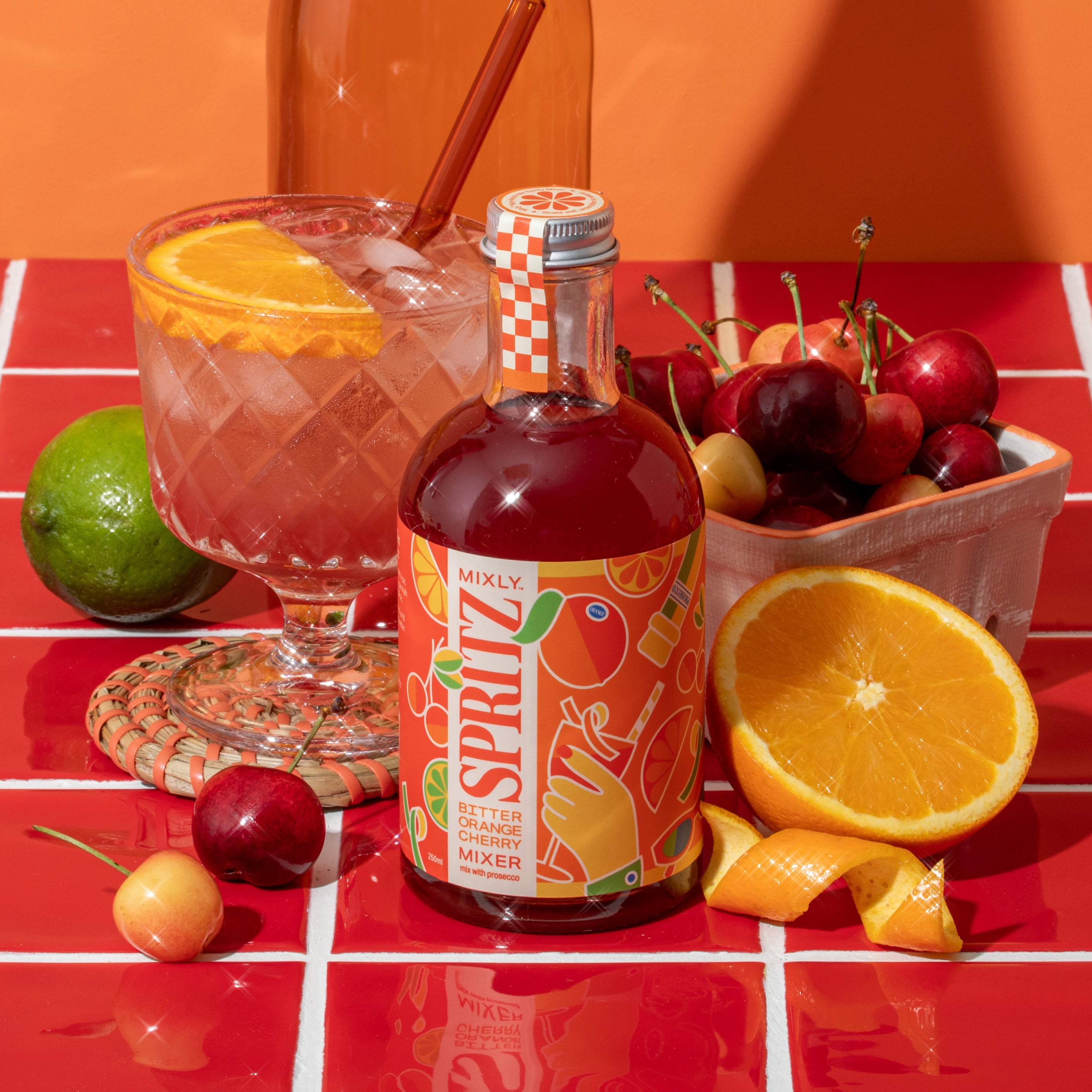 Bitter Orange Cherry Spritz | Non Alcoholic Cocktail & Mocktail Mixer ...